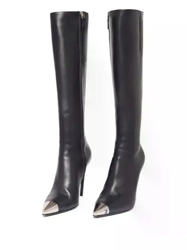 David Koma 100mm Leather Knee-high Stiletto Boots