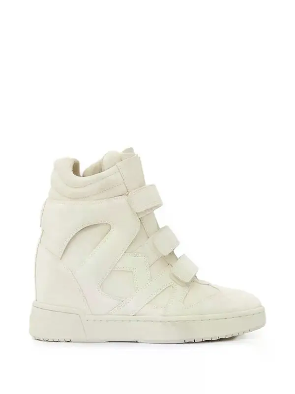 Isabel Marant Étoile High-top Wedge Sneakers With Strap Fastening - Neutrals