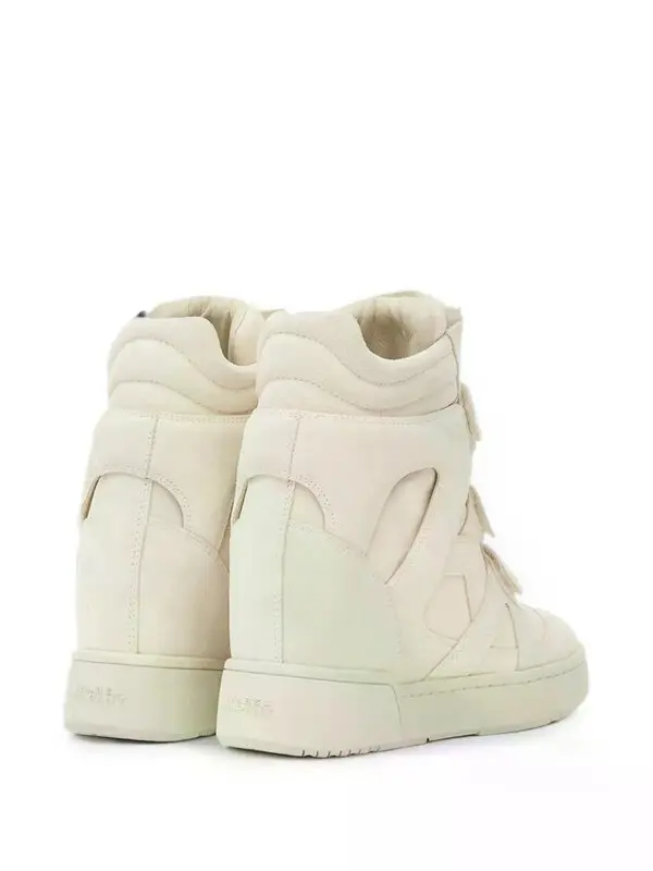 Isabel Marant Étoile High-top Wedge Sneakers With Touch Straps - Neutrals