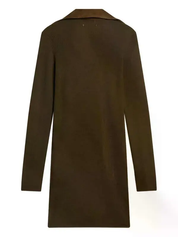 Golden Goose Lace-up Collared Knitted Mini Dress - Green