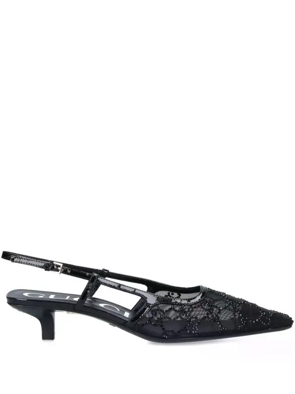 Gucci 35mm Crystal Slingback Pumps