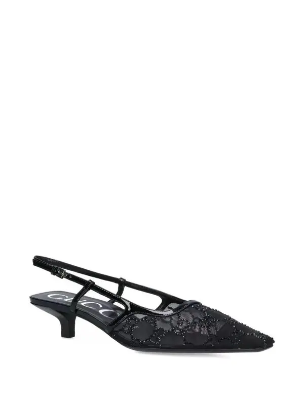 Gucci 35mm Crystal Slingback Pumps