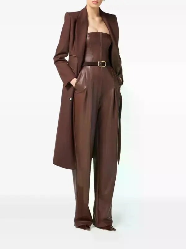 Elisabetta Franchi Enamelled-button Double-breasted Coat