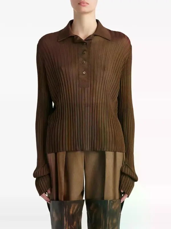 Khaite Vin Ribbed Buttoned Top