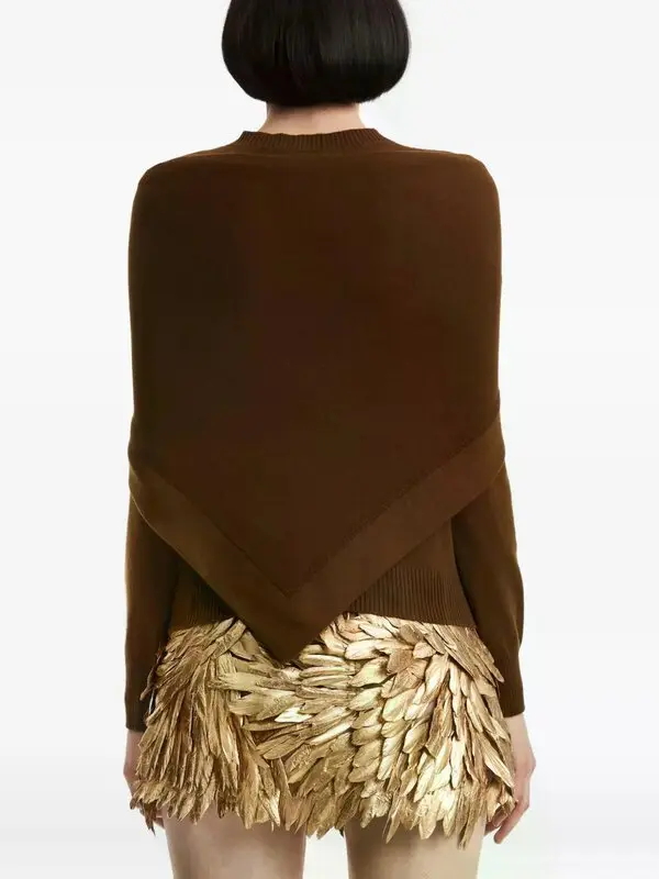 Oscar De La Renta Scarf-detail Knit Sweater
