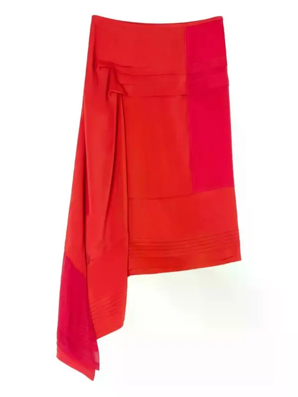 LEMAIRE Pleated Asymmetric Skirt - Red