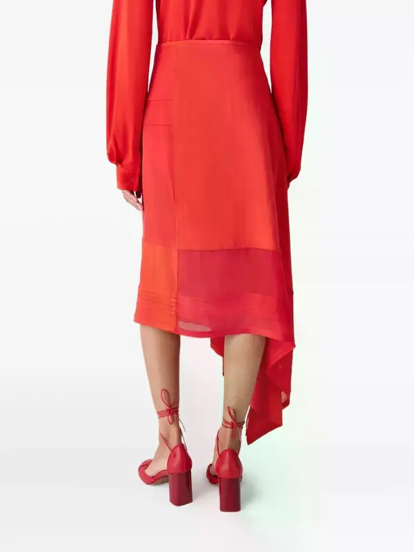 LEMAIRE Pleated Asymmetric Skirt - Red