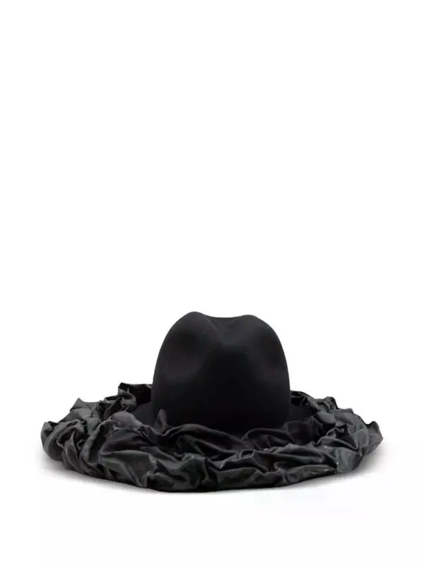 Comme Des Garçons Wool Ruffled Hat - Black