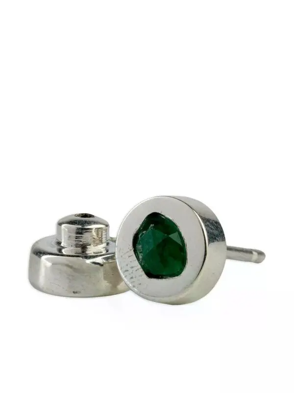 PARTS OF FOUR Emerald-embellished Stud Earrings - Silver