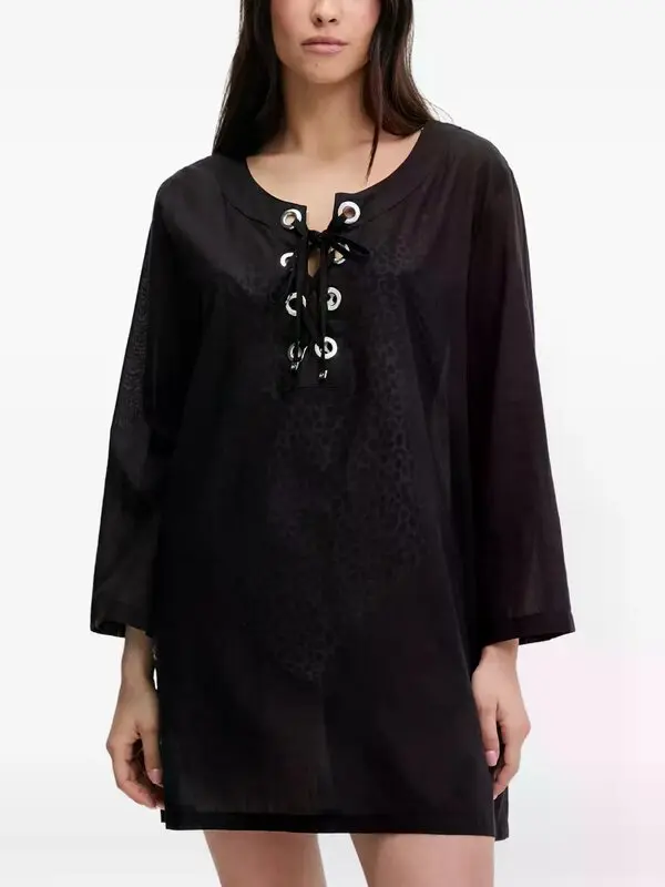 Michael Kors Eyelet-tie Beachwear Cover-up - Black