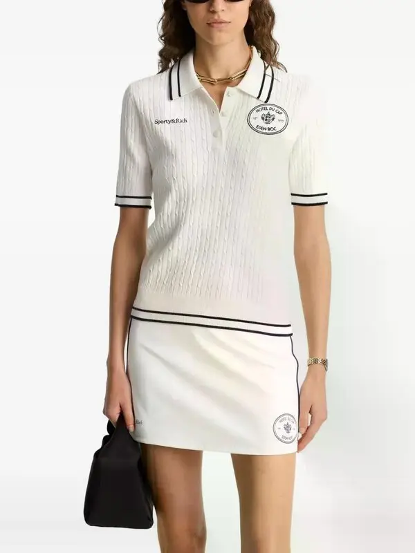 SPORTY & RICH Cable-knit Polo Shirt