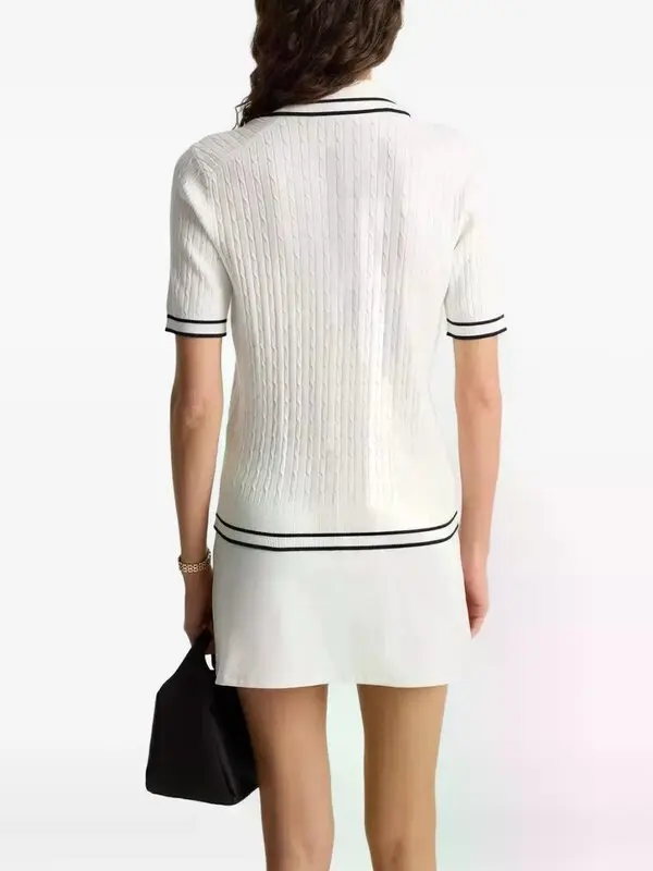 SPORTY & RICH Cable-knit Polo Shirt