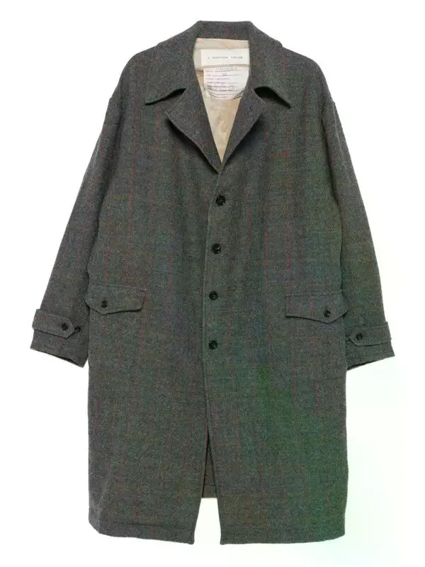 A TENTATIVE ATELIER Checked Button-up Coat