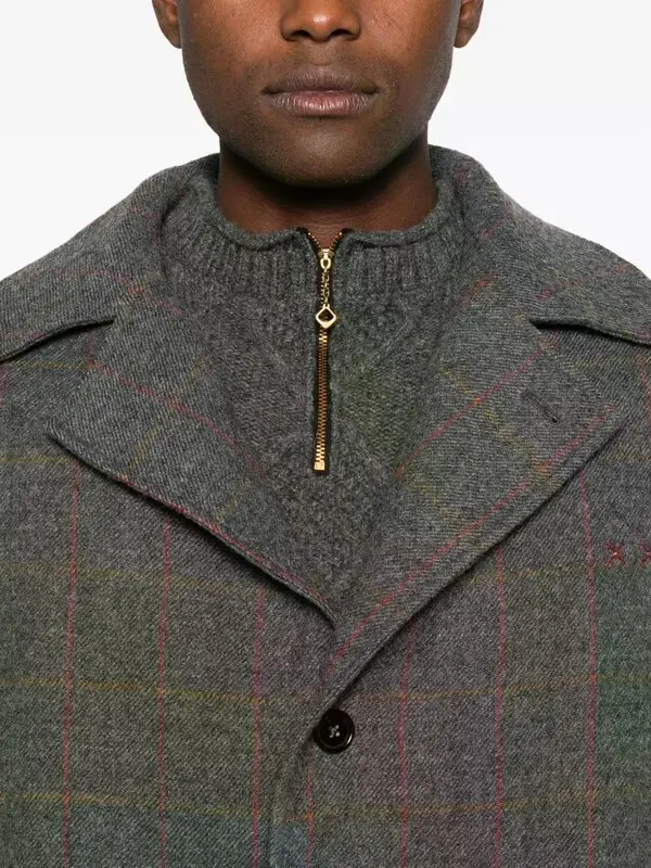 A TENTATIVE ATELIER Checked Button-up Coat