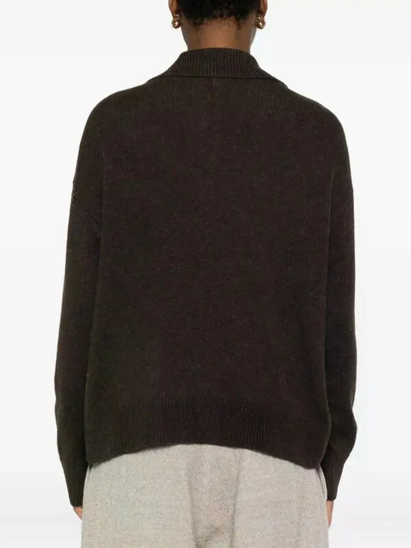 Antonelli Firenze V-neck Collared Sweater - Brown