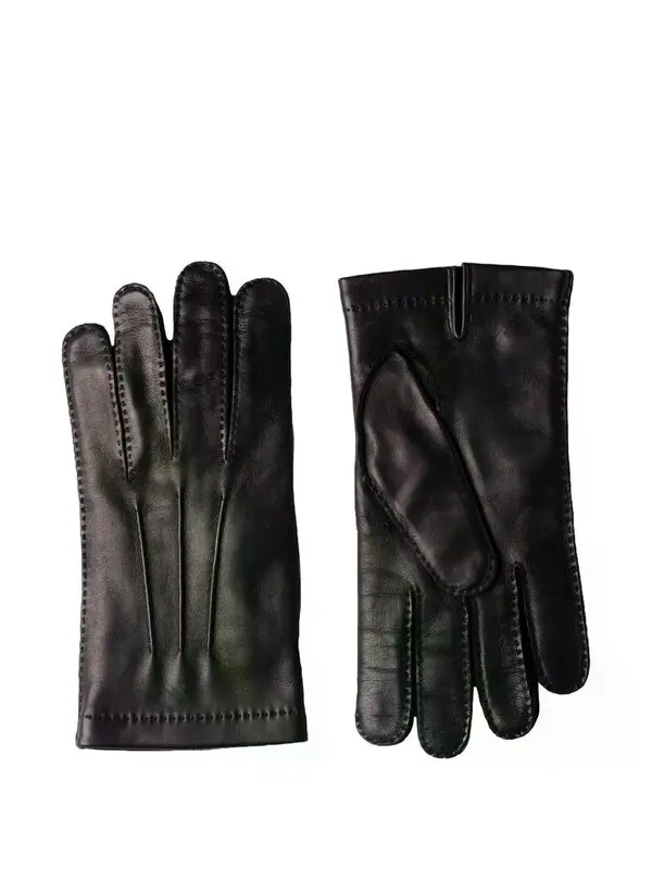 MARIO PORTOLANO Shearling Leather Gloves - Black