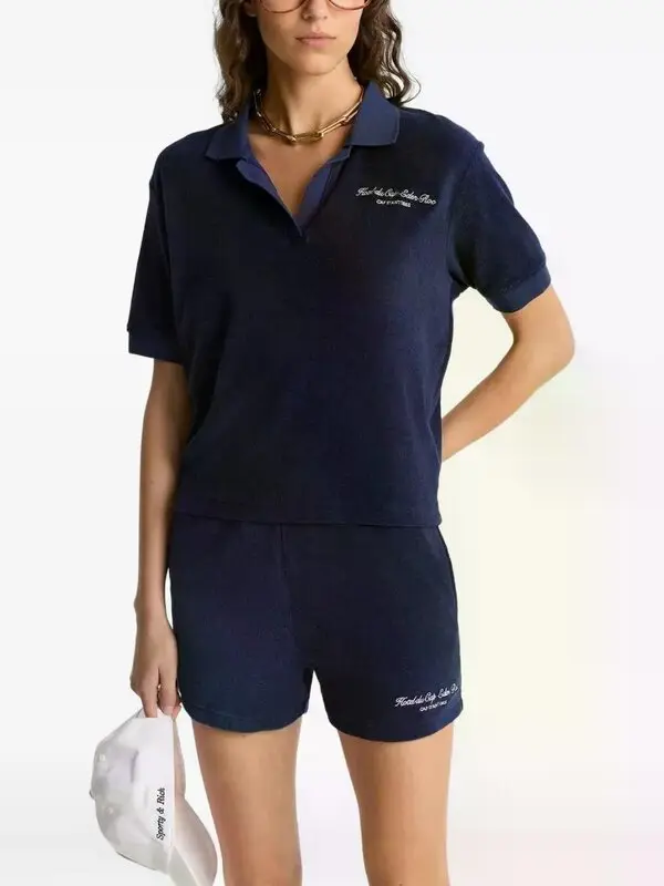 SPORTY & RICH Terry-cloth Polo Shirt