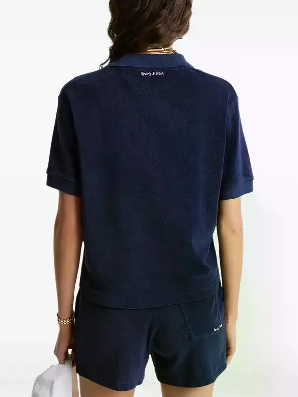SPORTY & RICH Terry-cloth Polo Shirt