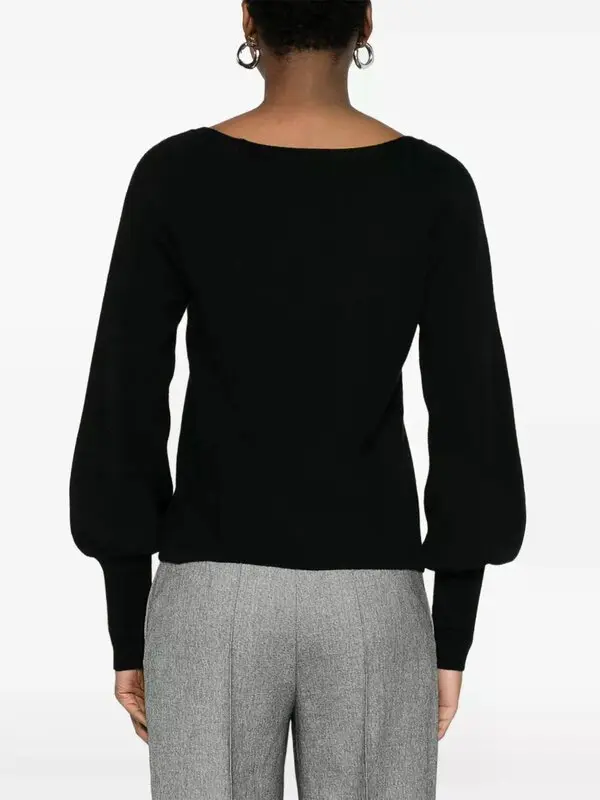 TWINSET Lace-detail Puff-sleeve Sweater