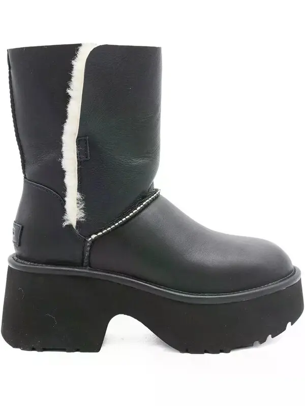 UGG Platform Fur-trim Leather Boots