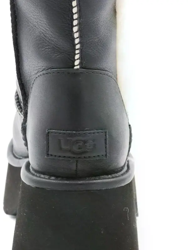 UGG Platform Fur-trim Leather Boots