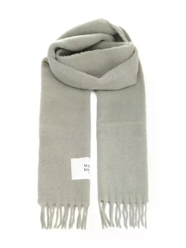 Maison Kitsuné Fringed Label Scarf - Grey