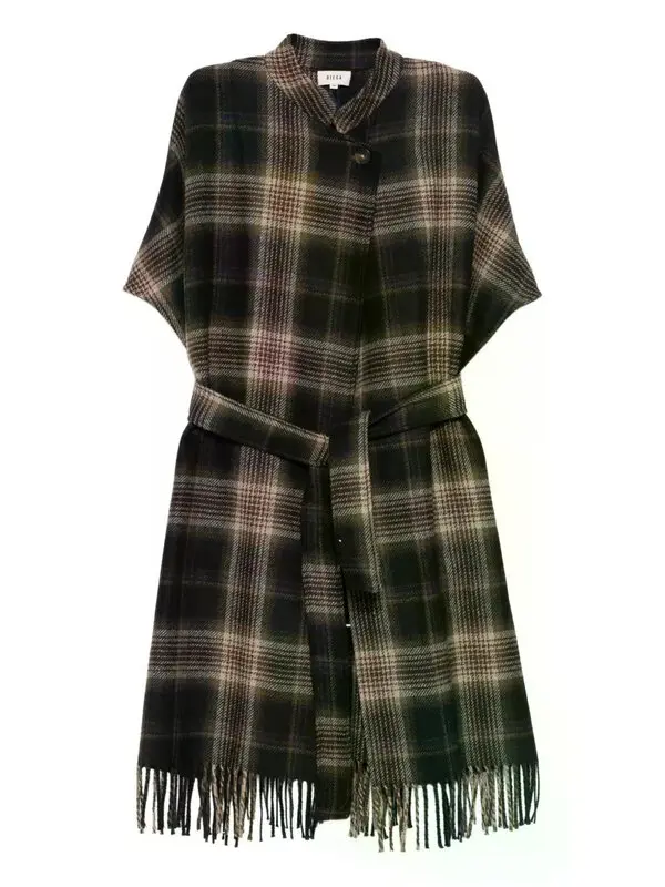 DIEGA Plaid Jacket With Belted Waist