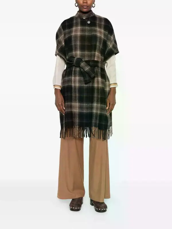 DIEGA Plaid Jacket With Belted Waist