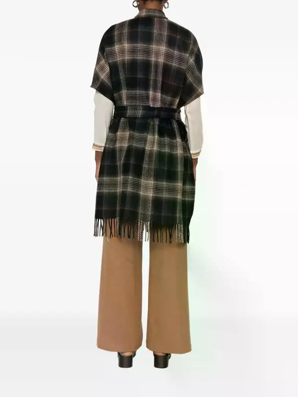 DIEGA Plaid Jacket With Belted Waist