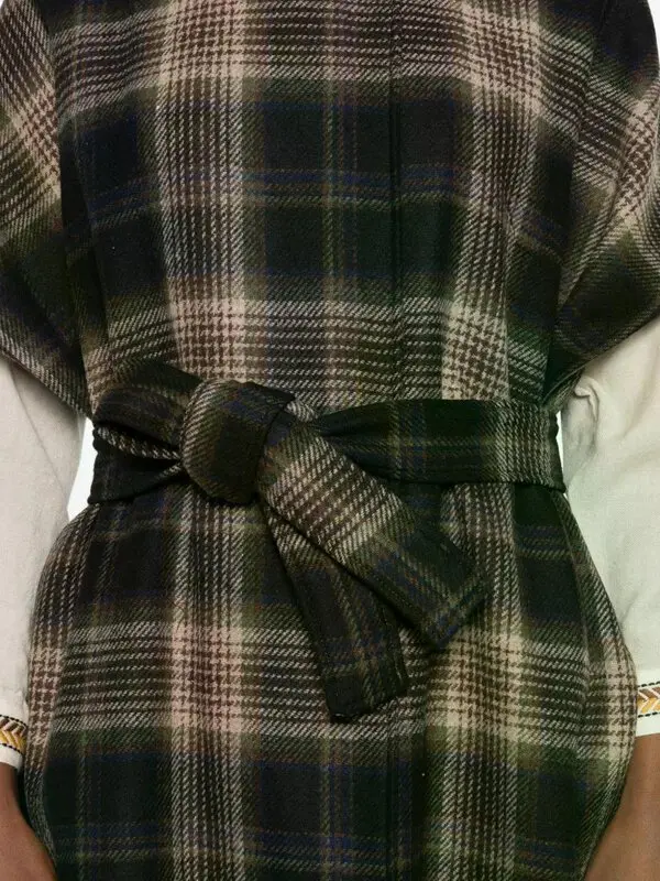 DIEGA Plaid Jacket With Belted Waist