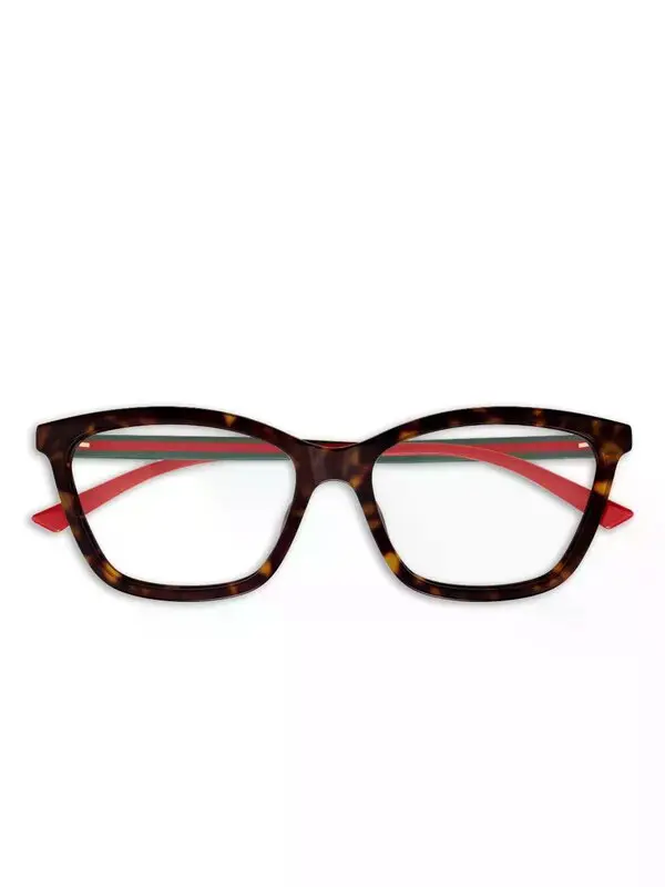 Gucci Stripe-arms Glasses - Brown