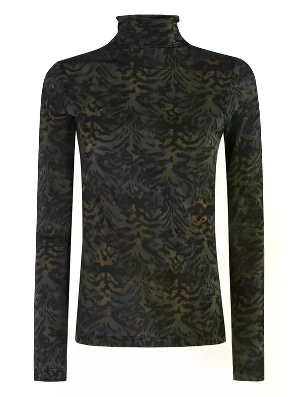 Ulla Johnson Patterned Roll-neck Top - Black