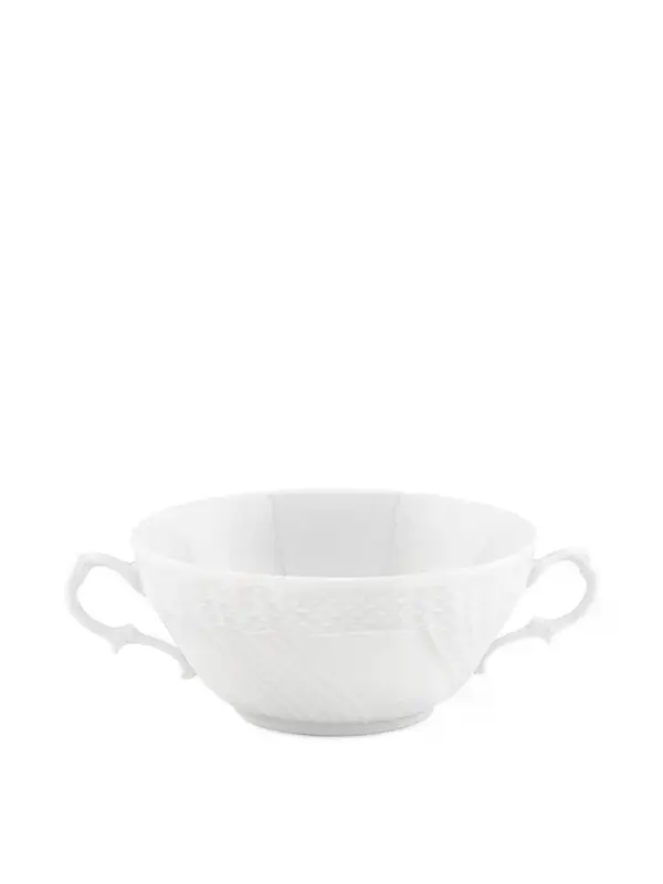 GINORI 1735 Textured-handled Soup Cup - White