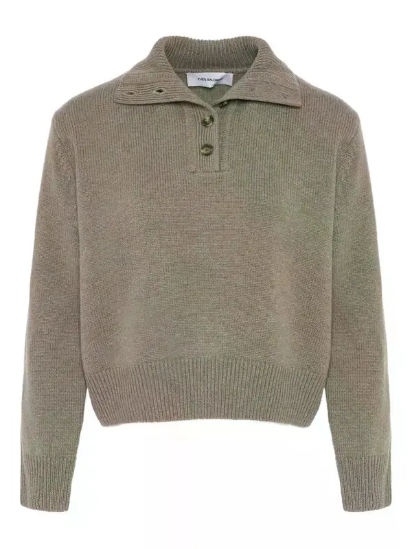 YVES SALOMON High-neck Buttoned Sweater