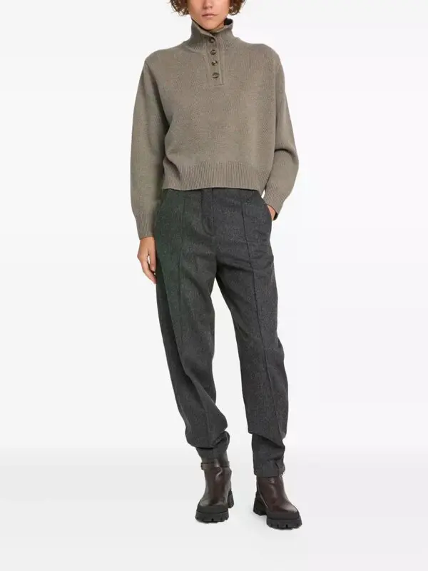 YVES SALOMON High-neck Buttoned Sweater
