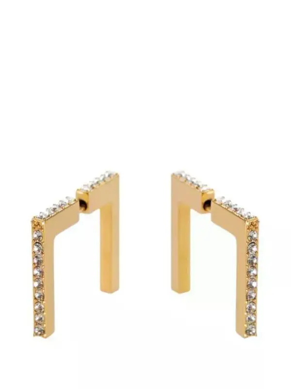 Elisabetta Franchi Rhinestone-embellished Earrings - Gold