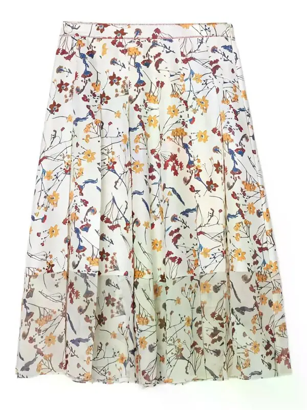 3.1 Phillip Lim Bliss Floral-print Pleated Skirt - Neutrals