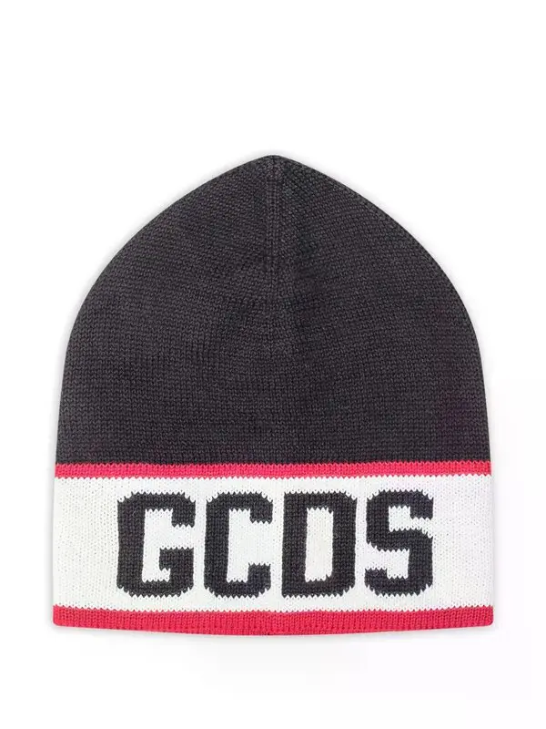 Gcds Logo Knit Beanie - Black