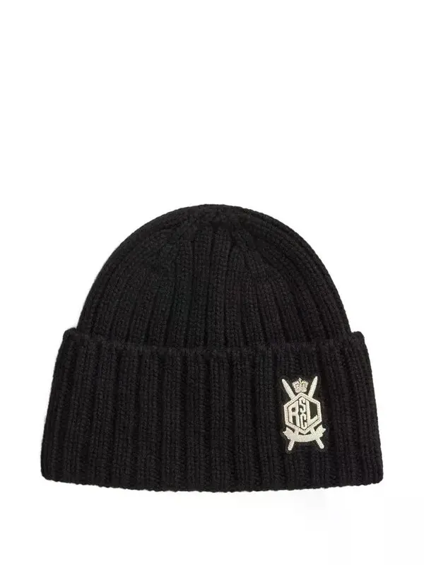 Ralph Lauren Logo-embroidered Knit Hat - Black
