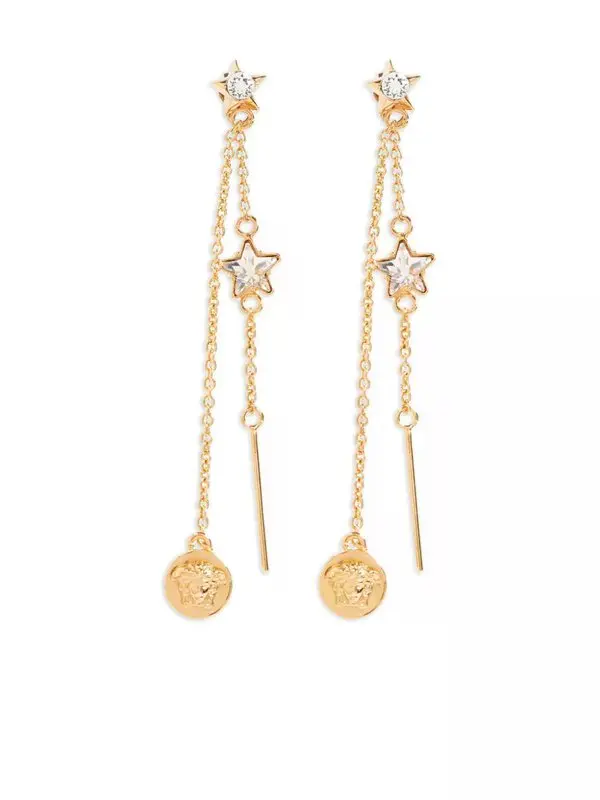 Versace Medusa Star Drop Earrings - Gold