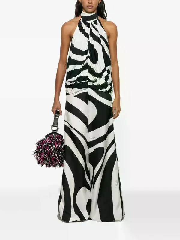 Emilio Pucci Marmo-print Trousers - Black