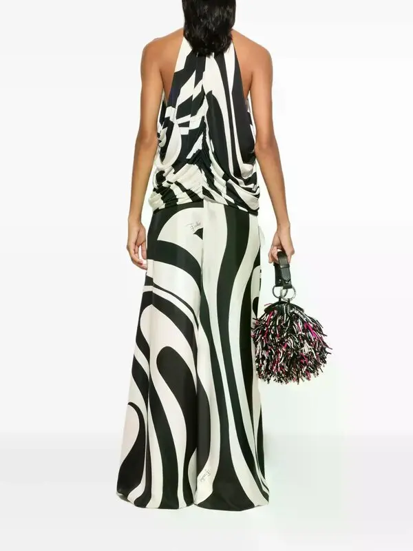 Emilio Pucci Marmo-print Trousers - Black