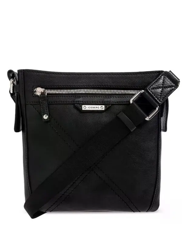 Iceberg Leather Shoulder Bag - Black