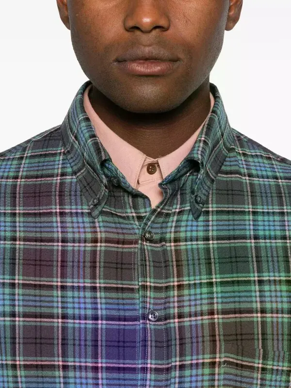 LC23 Plaid-check Button-up Shirt