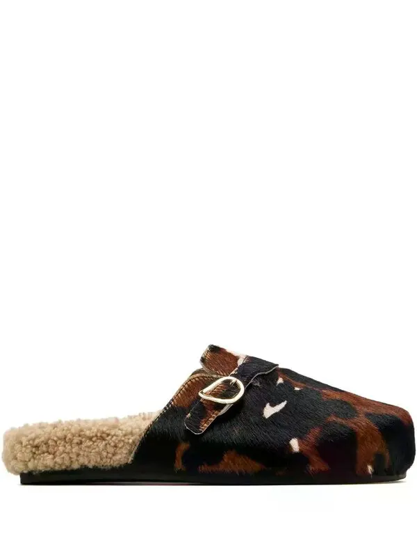 ANCIENT GREEK SANDALS Vasilitsa Pony Fur Mules - Brown