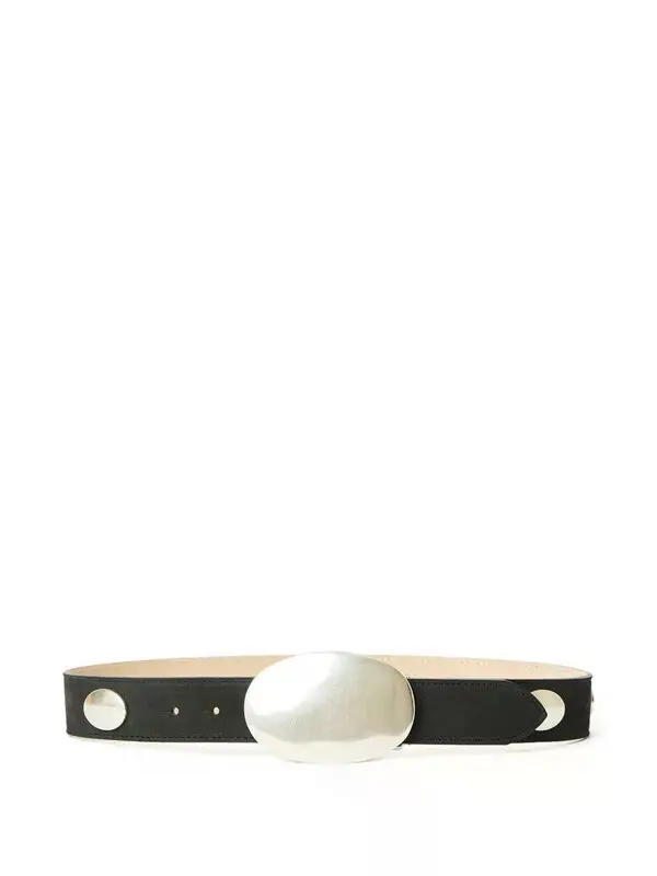 B-low The Belt Leather Belt With Oval Buckle - Black