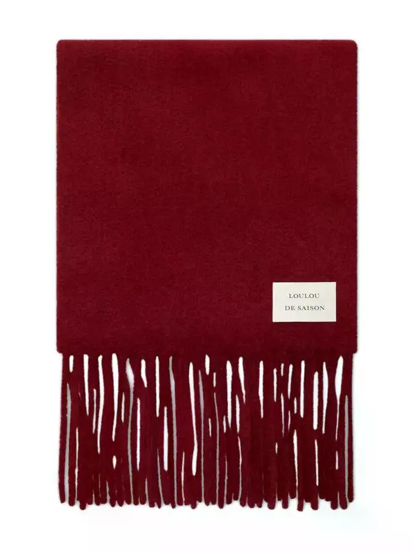 LOULOU Santo Fringed-edge Scarf - Red