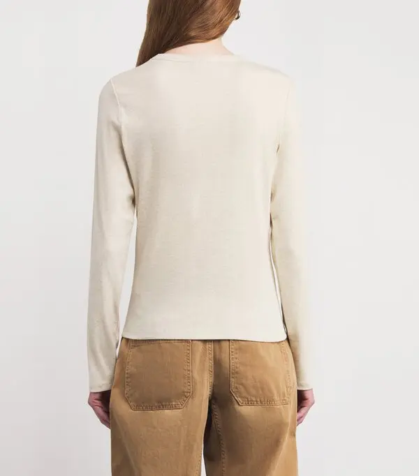 ME+EM Cotton-blend Ribbed Long-sleeve Top