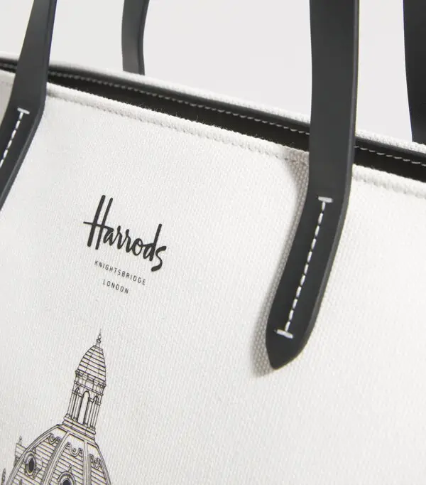 Harrods Building Landscape Shopper Bag - Ivory