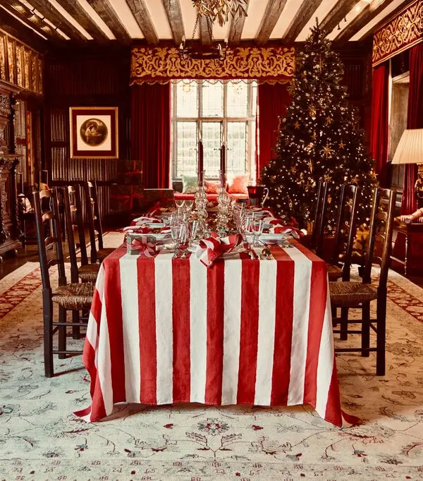 SUMMERILL & BISHOP Linen Stripe Tablecloth